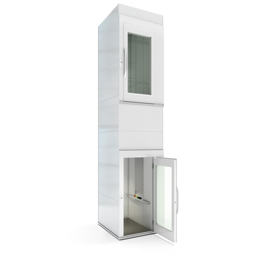 Personenlift Cabine Open | geen liftput of dakopbouw | Aesy Liften